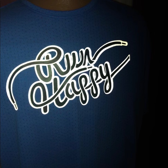 Shirts | Run Happy Blue Dry Fit W Reflective Letters | Poshmark